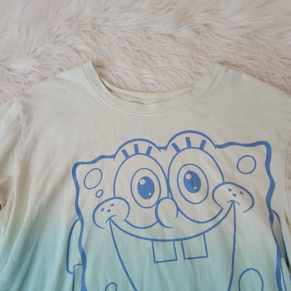 SpongeBob Squarepants | Tops | Spongebob Crop Top Rare Boxy Ombre Blue ...